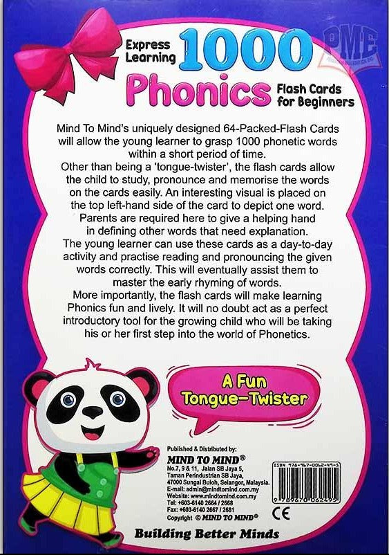1000 PHONICS FLASH CARDS FOR BEGINNERS (BOX) – Nollybook Brunei